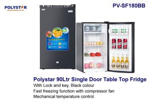 POLYSTAR 90 LITERS SINGLE DOOR TABLE TOP FRIDGE BLACK|PV-SF1 | GDE NG ...